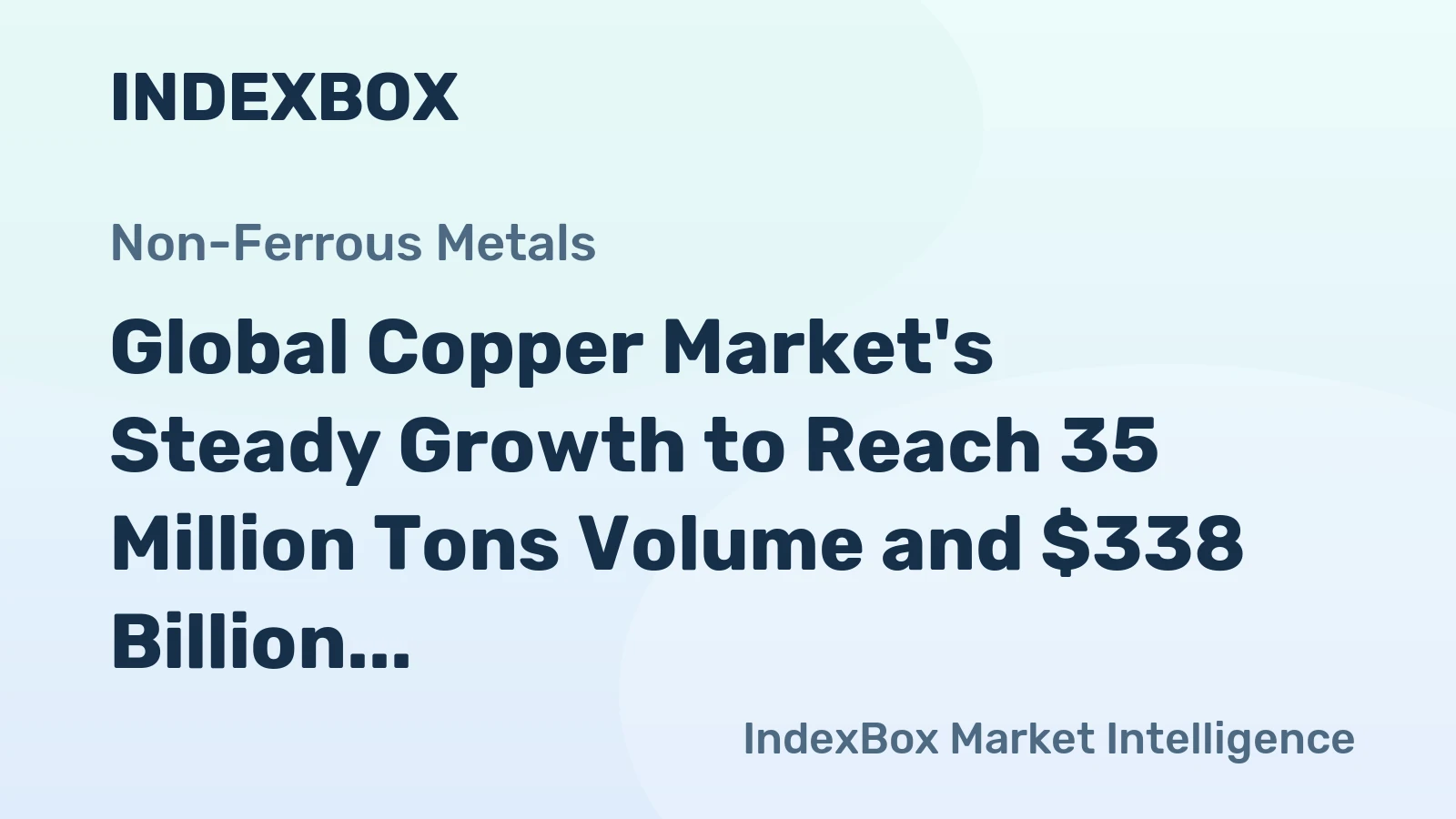 Global Copper Market's Steady Growth to Reach 35 Million Tons Volume and $338 Billion Value by 2035