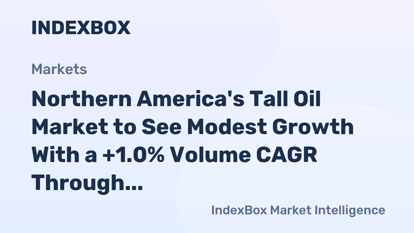 Northern America's Tall Oil Market to See Modest Growth With a +1.0% Volume CAGR Through 2035