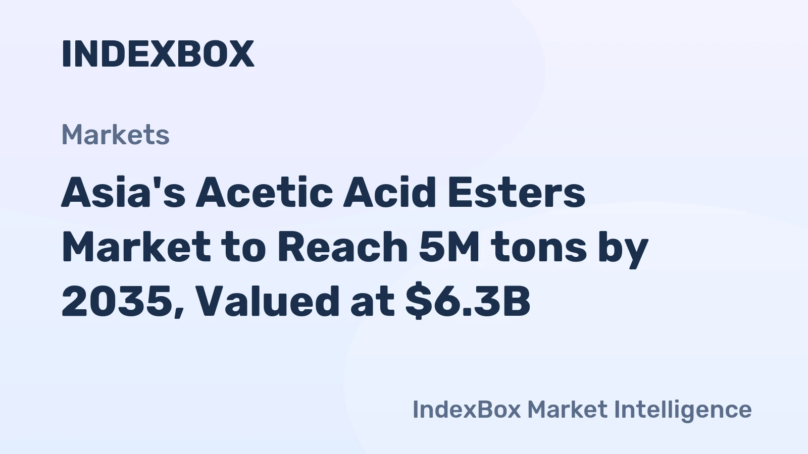 Asia's Acetic Acid Esters Market to Reach 5M tons by 2035, Valued at $6.3B