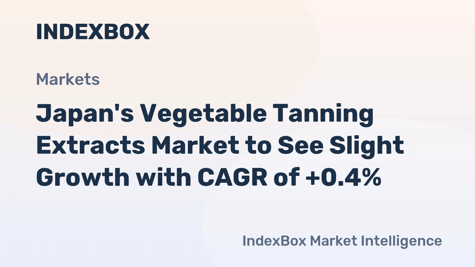 Japan's Vegetable Tanning Extracts Market to See Slight Growth with CAGR of +0.4%