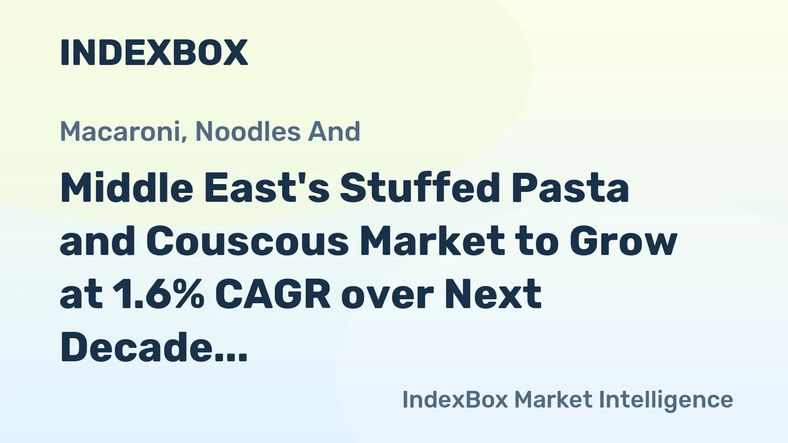 Middle East's Stuffed Pasta and Couscous Market to Grow at 1.6% CAGR over Next Decade