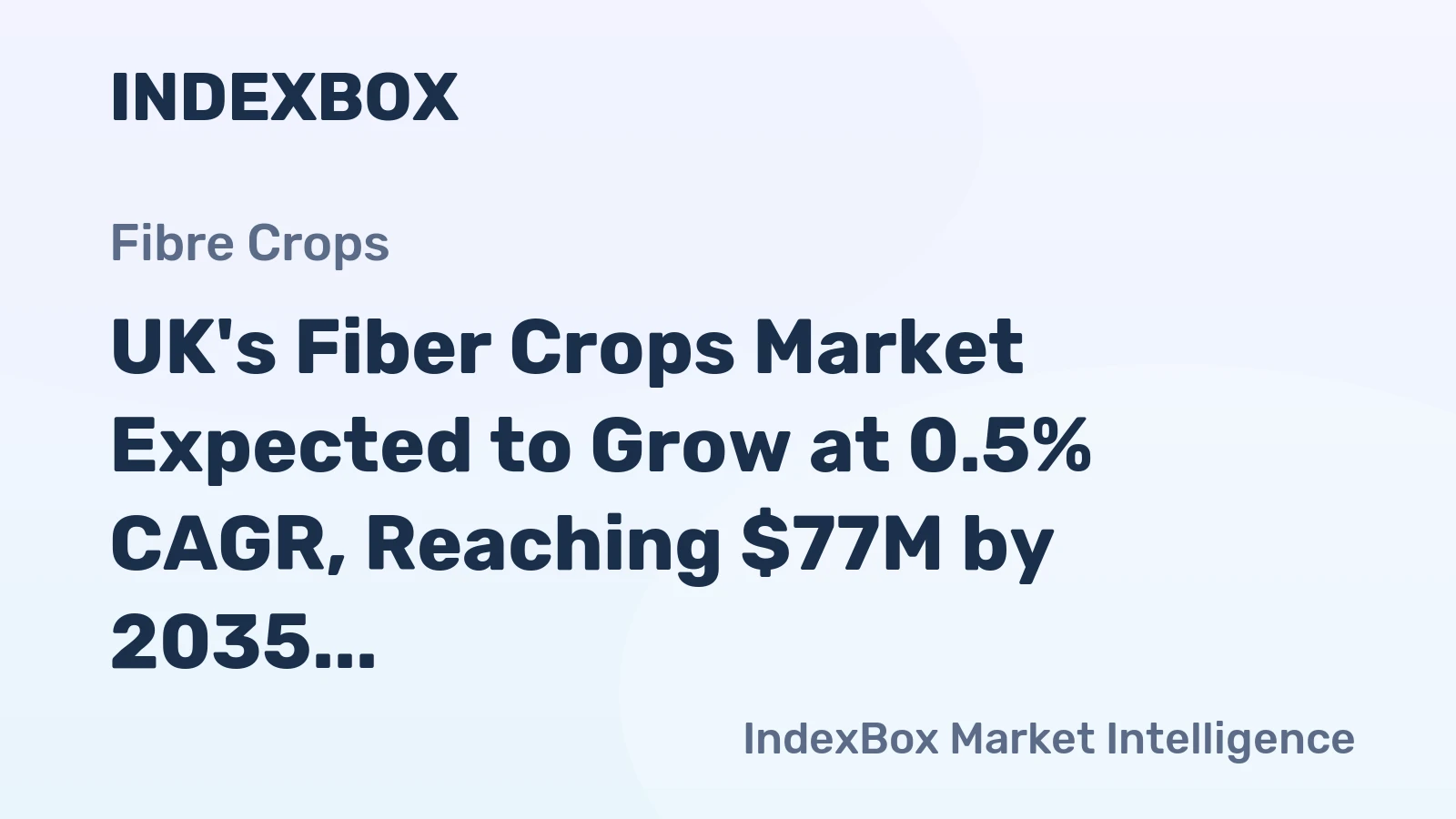 UK's Fiber Crops Market Expected to Grow at 0.5% CAGR, Reaching $77M by 2035