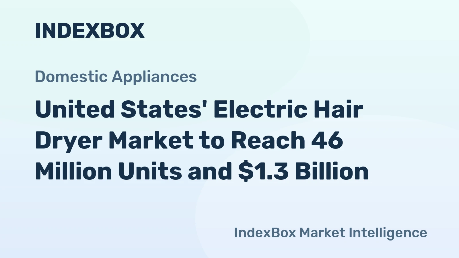 United States' Electric Hair Dryer Market to Reach 46 Million Units and $1.3 Billion