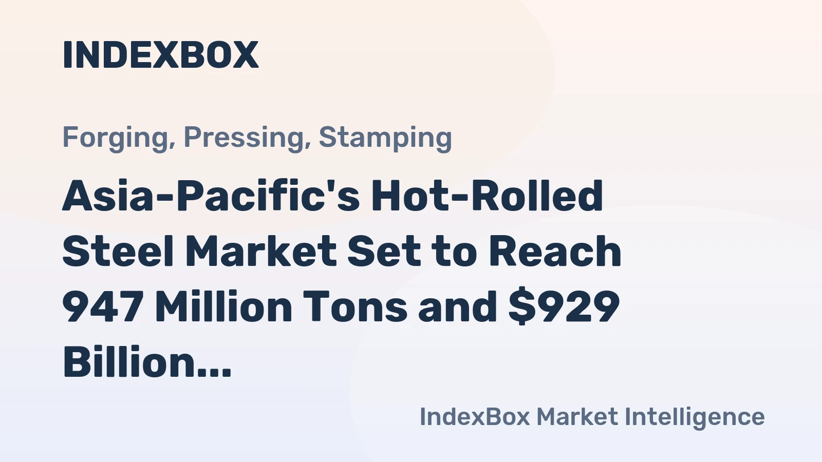 Asia-Pacific's Hot-Rolled Steel Market Set to Reach 947 Million Tons and $929 Billion by 2035