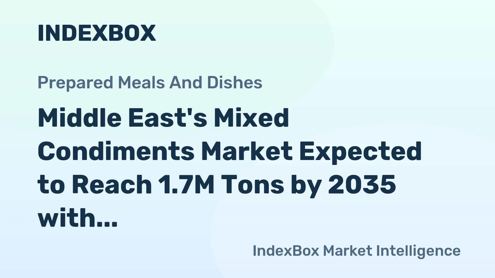 Middle East's Mixed Condiments Market Expected to Reach 1.7M Tons by 2035 with a CAGR of +1.2%