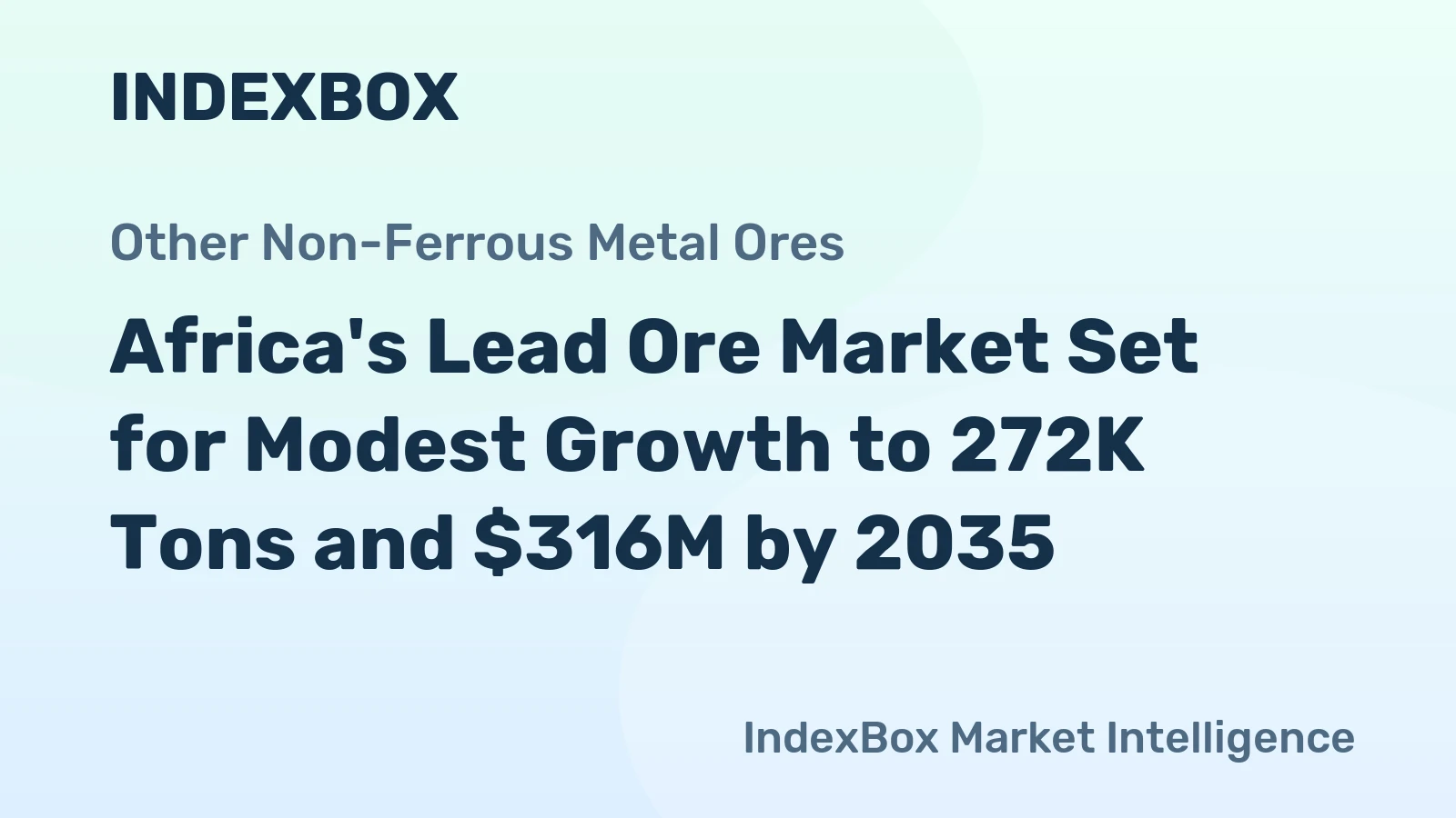 Africa's Lead Ore Market Set for Modest Growth to 272K Tons and $316M by 2035