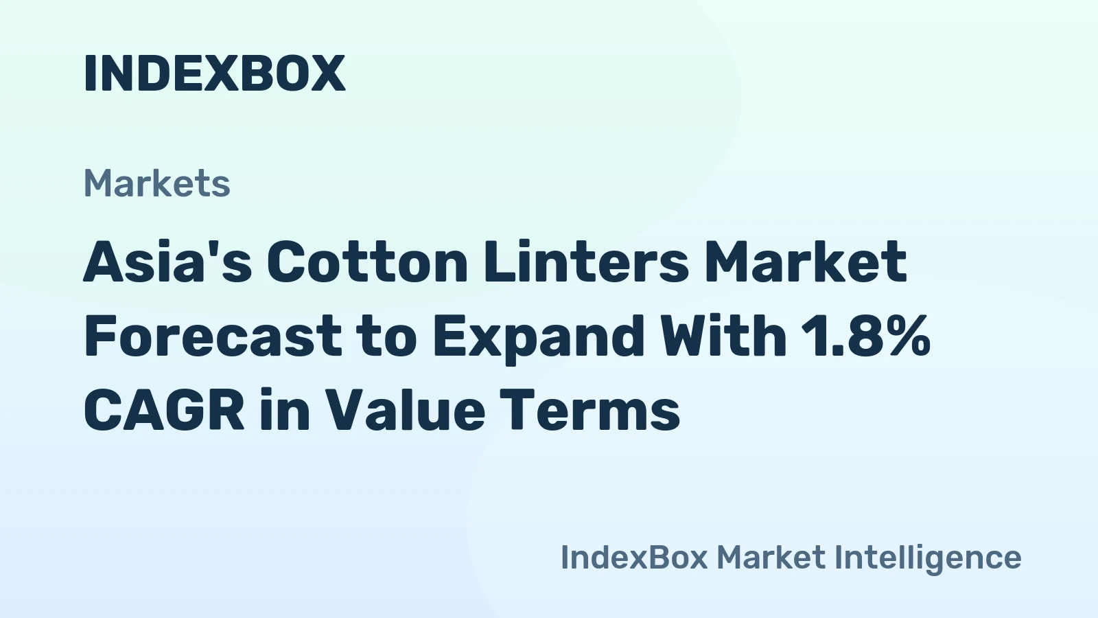 Asia's Cotton Linters Market Forecast to Expand With 1.8% CAGR in Value Terms