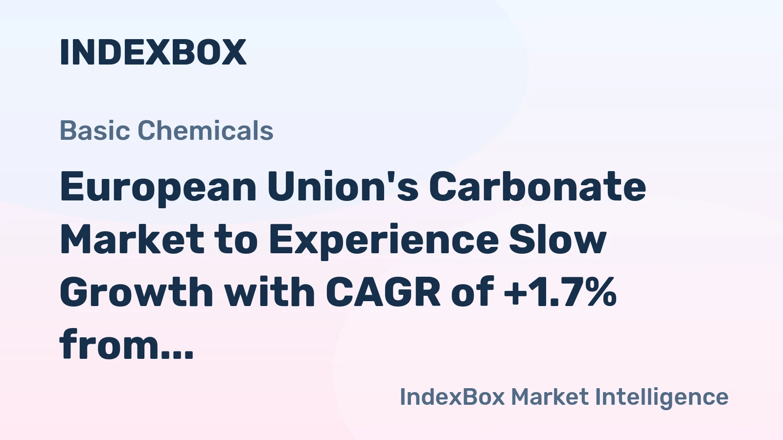 European Union's Carbonate Market to Experience Slow Growth with CAGR of +1.7% from 2024 to 2035