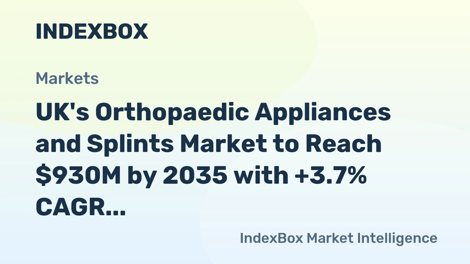 UK's Orthopaedic Appliances and Splints Market to Reach $930M by 2035 with +3.7% CAGR