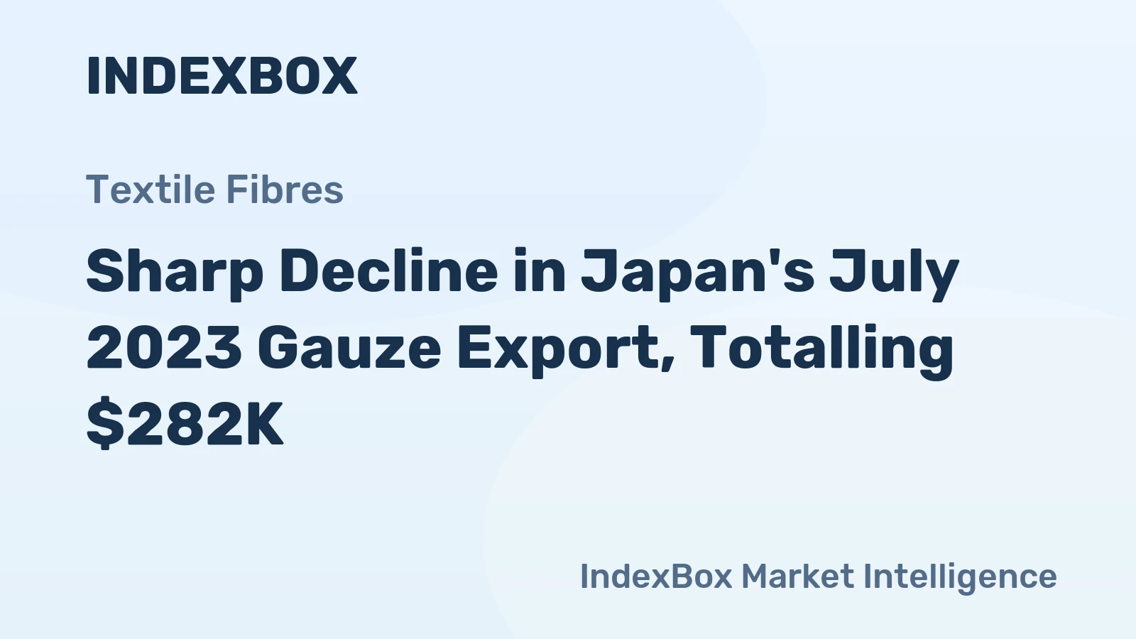 Sharp Decline in Japan's July 2023 Gauze Export, Totalling $282K