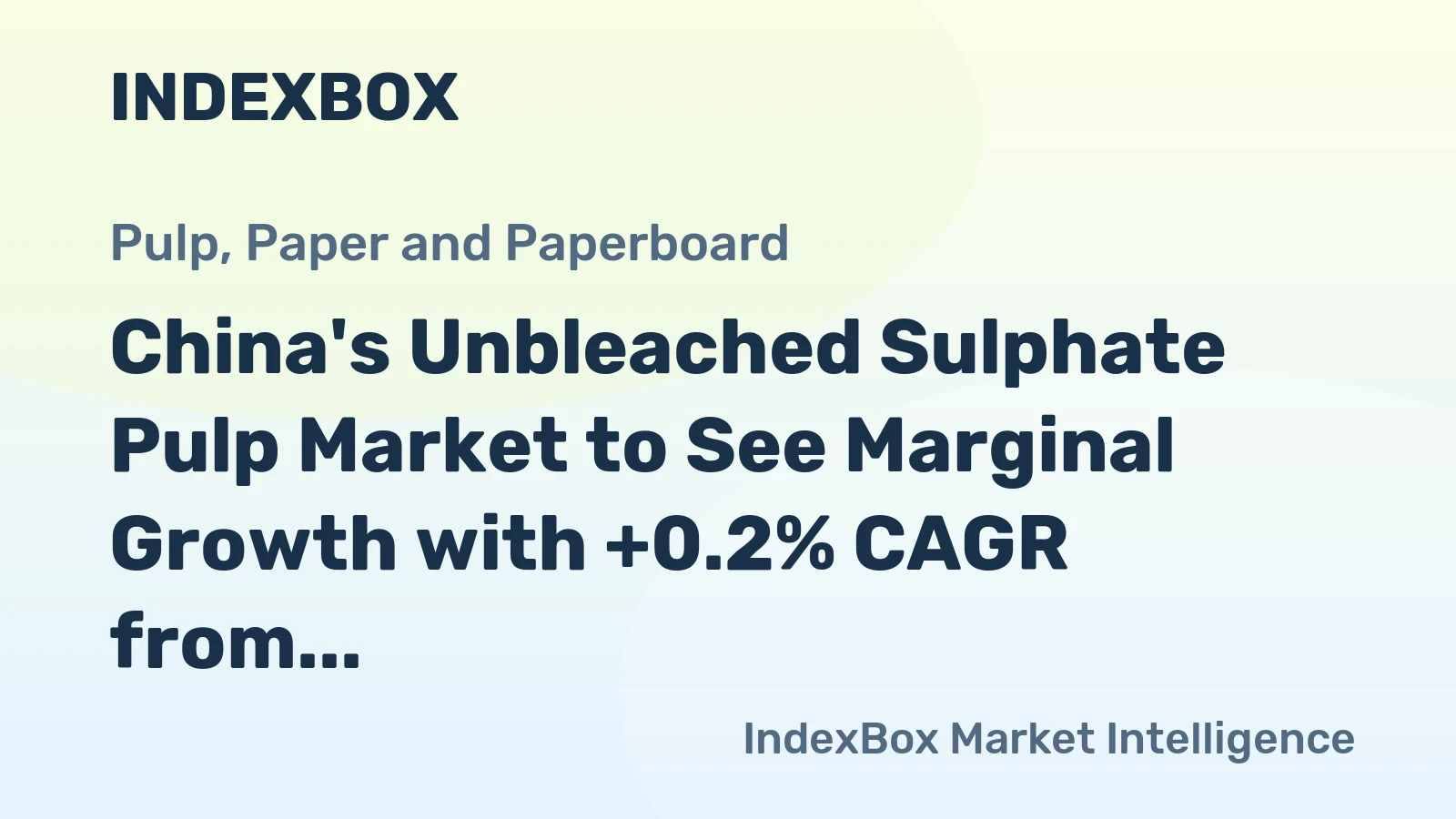 China's Unbleached Sulphate Pulp Market to See Marginal Growth with +0.2% CAGR from 2024 to 2035