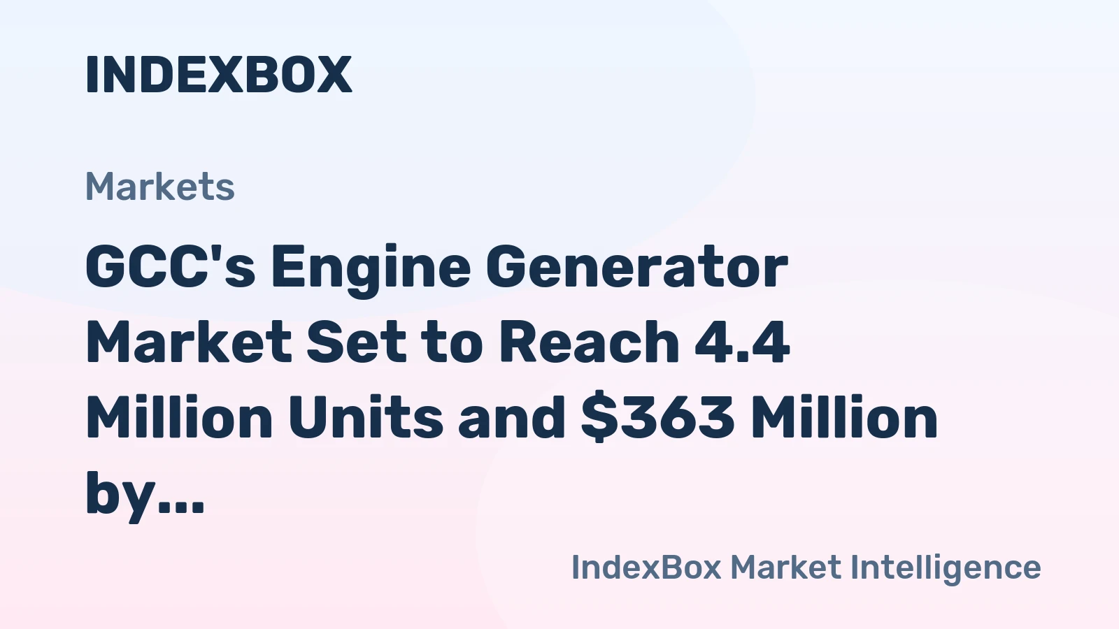 GCC's Engine Generator Market Set to Reach 4.4 Million Units and $363 Million by 2035