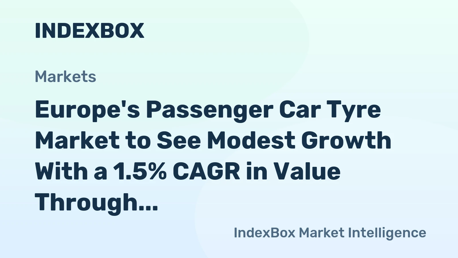 Europe's Passenger Car Tyre Market to See Modest Growth With a 1.5% CAGR in Value Through 2035