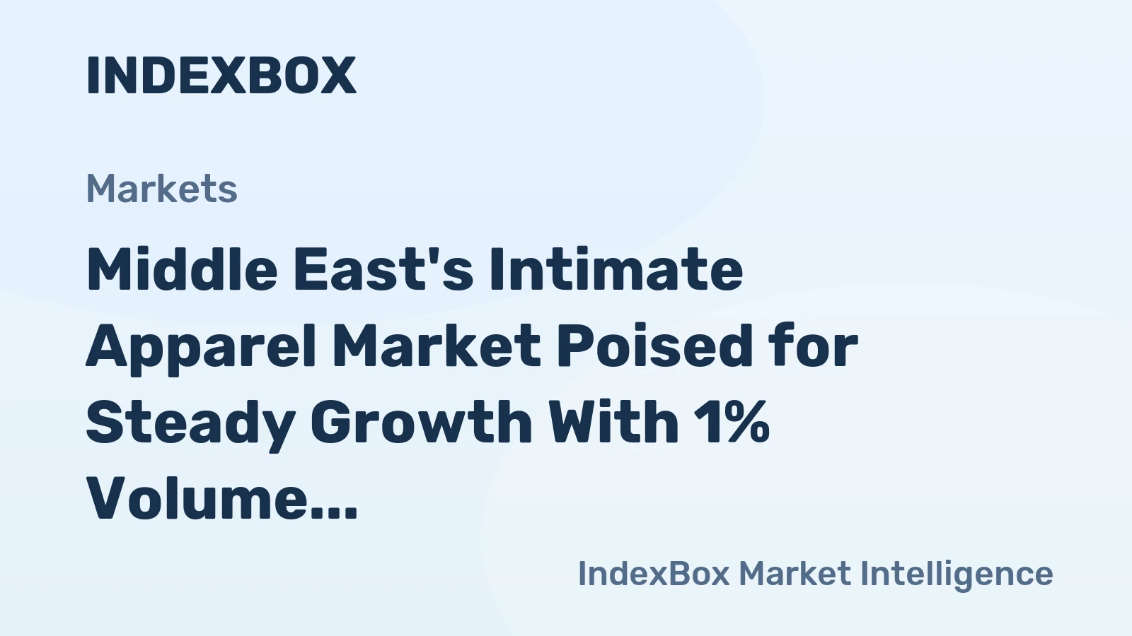 Middle East's Intimate Apparel Market Poised for Steady Growth With 1% Volume CAGR Through 2035