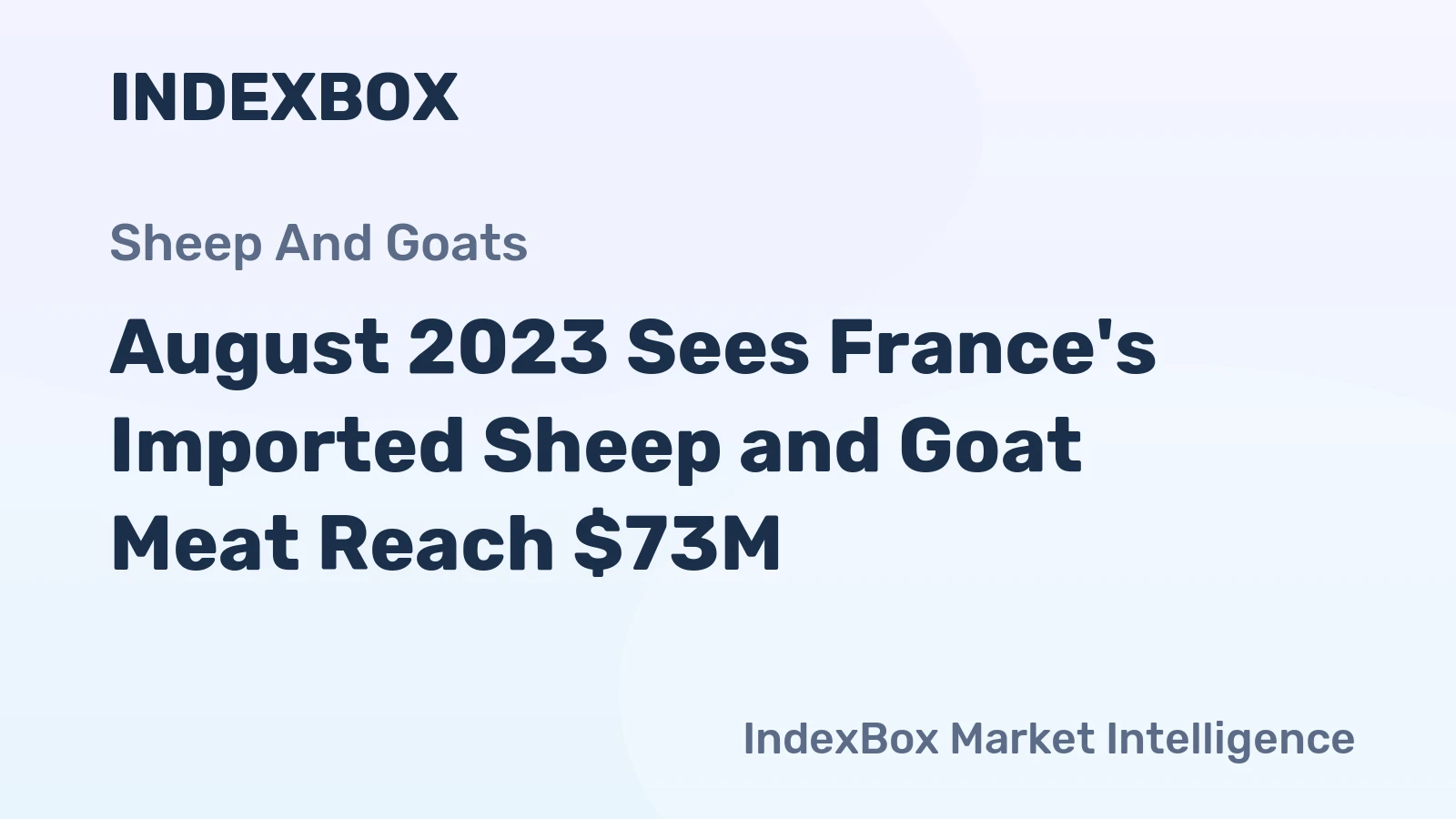 August 2023 Sees France's Imported Sheep and Goat Meat Reach $73M