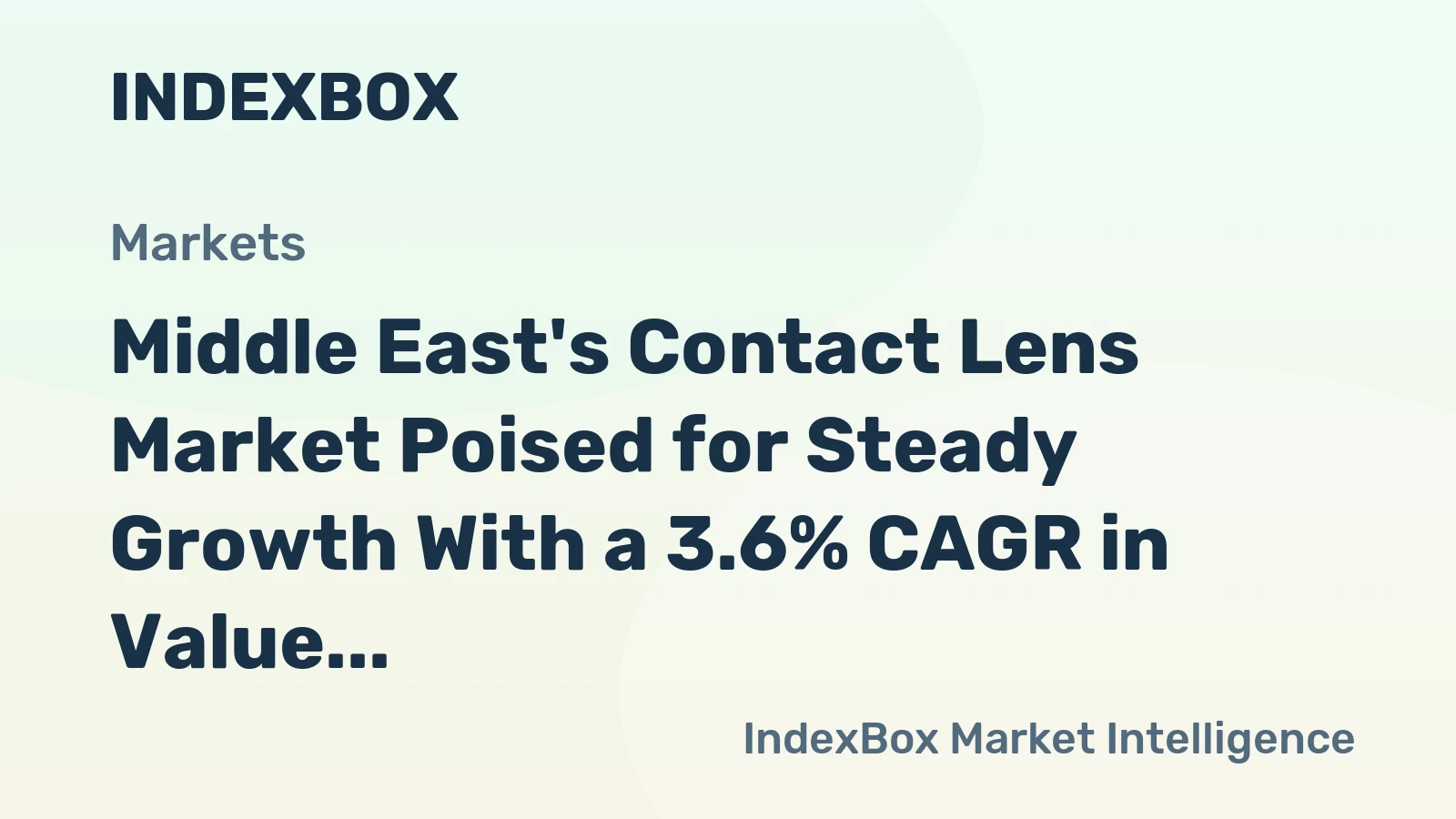 Middle East's Contact Lens Market Poised for Steady Growth With a 3.6% CAGR in Value Through 2035
