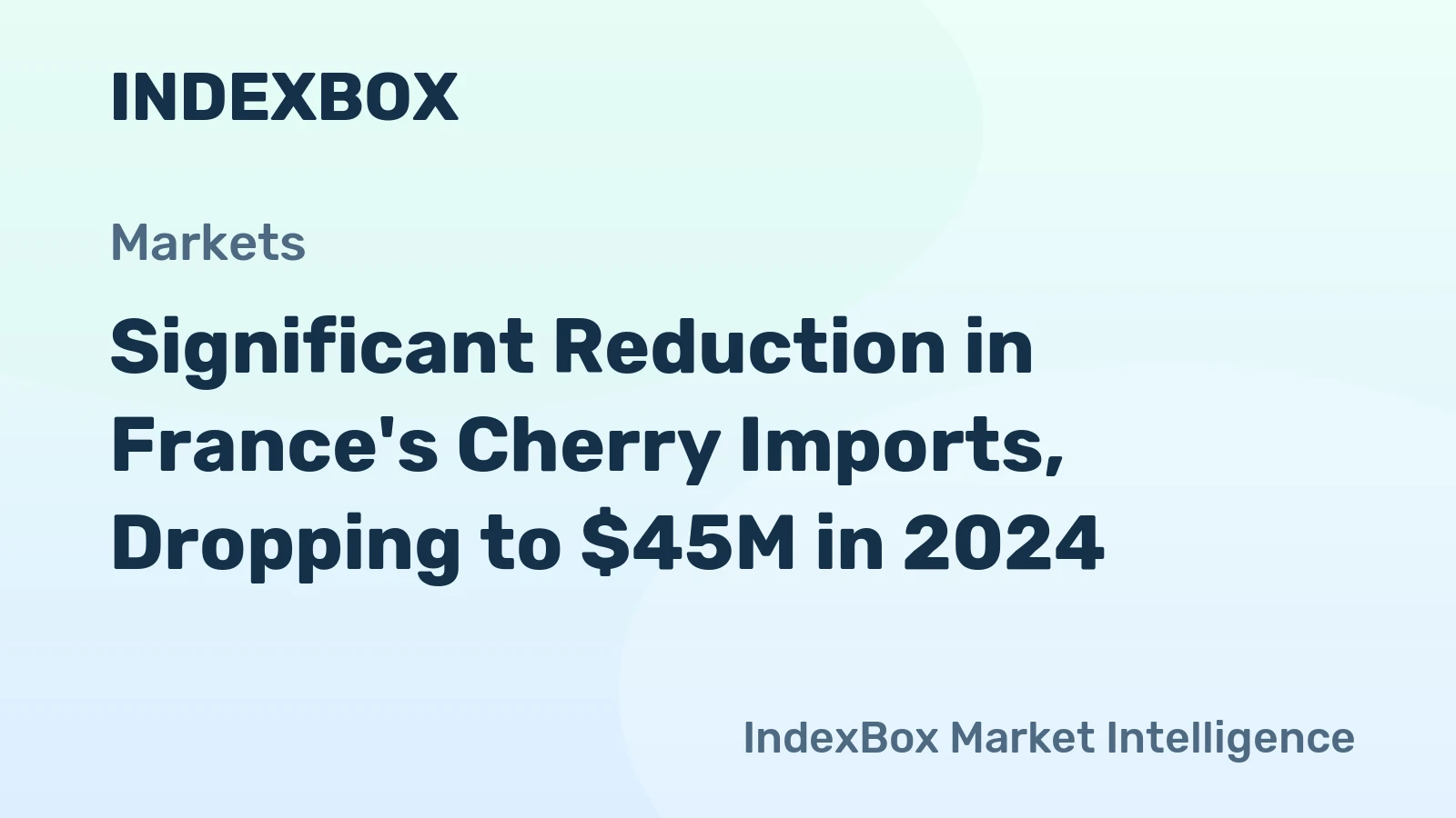 Significant Reduction in France's Cherry Imports, Dropping to $45M in 2024