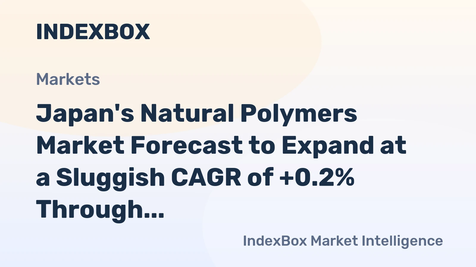 Japan's Natural Polymers Market Forecast to Expand at a Sluggish CAGR of +0.2% Through 2035