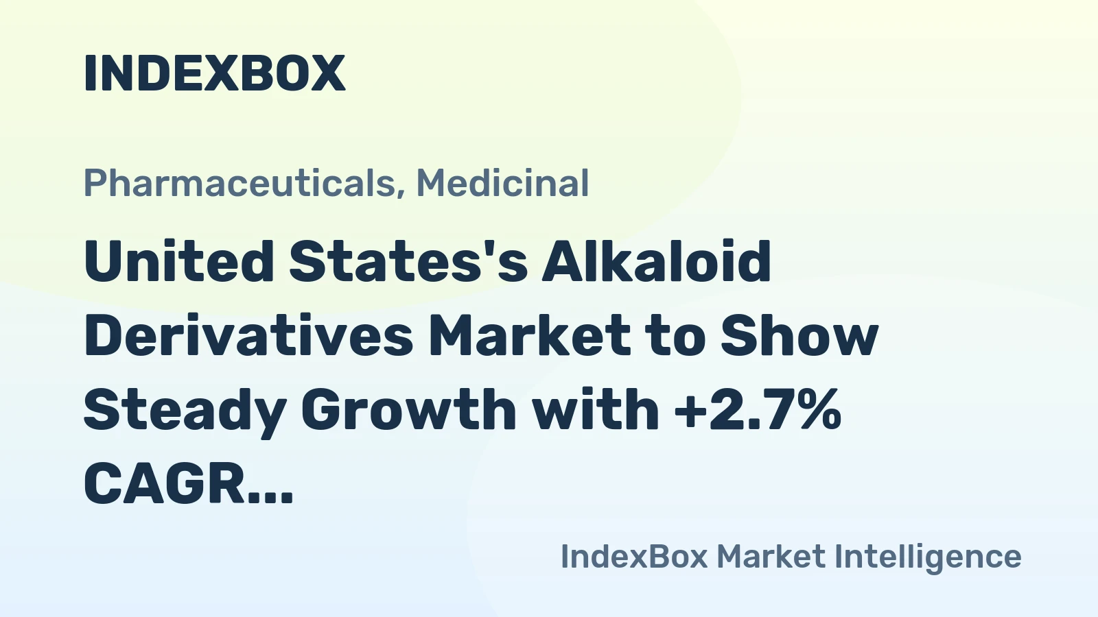 United States's Alkaloid Derivatives Market to Show Steady Growth with +2.7% CAGR Over Next Decade