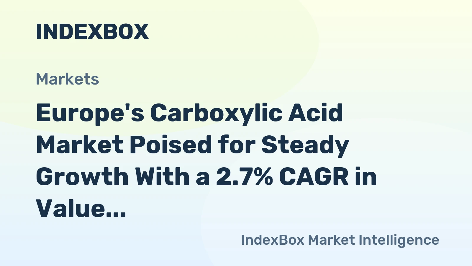 Europe's Carboxylic Acid Market Poised for Steady Growth With a 2.7% CAGR in Value Through 2035