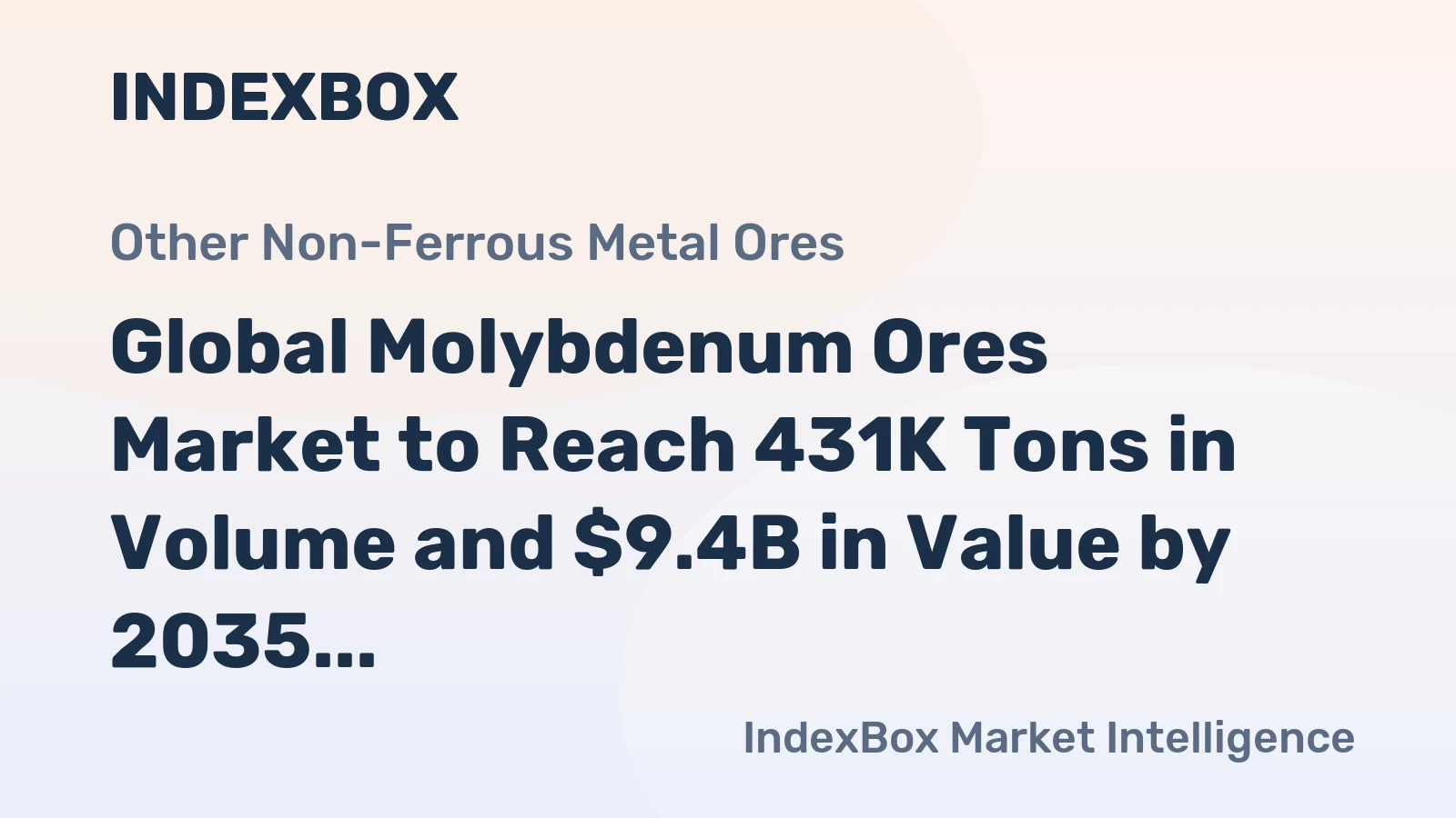Global Molybdenum Ores Market to Reach 431K Tons in Volume and $9.4B in Value by 2035