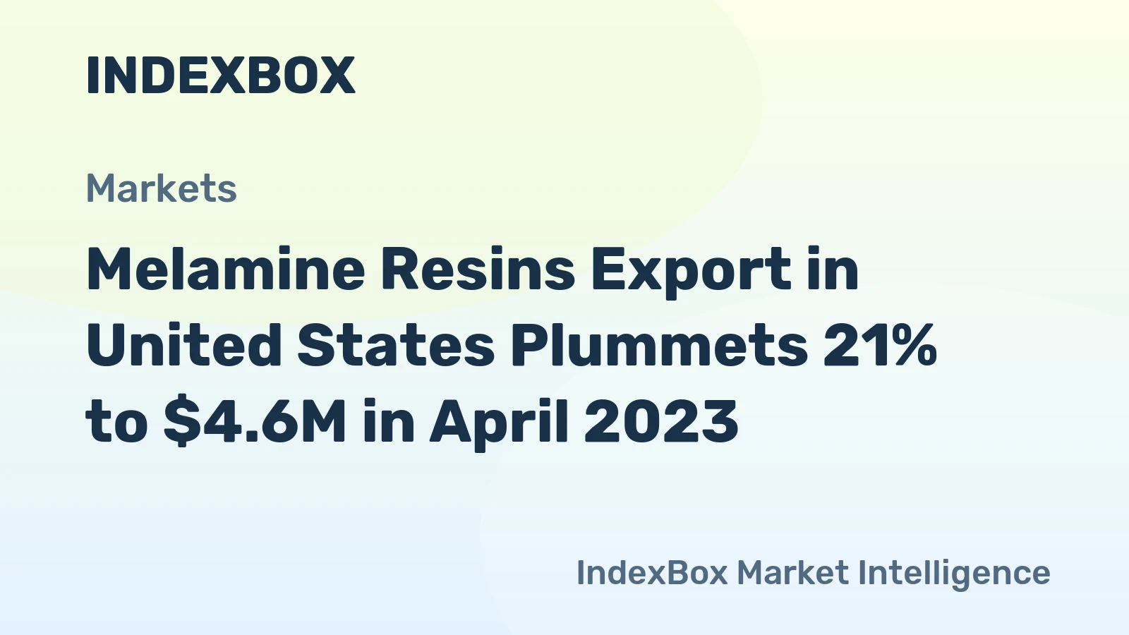 Melamine Resins Export in United States Plummets 21% to $4.6M in April 2023