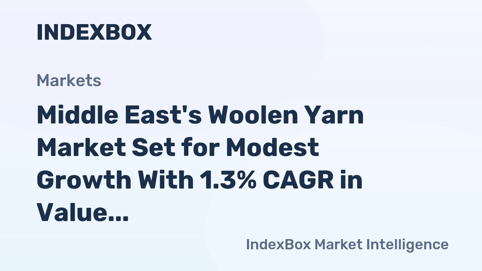 Middle East's Woolen Yarn Market Set for Modest Growth With 1.3% CAGR in Value