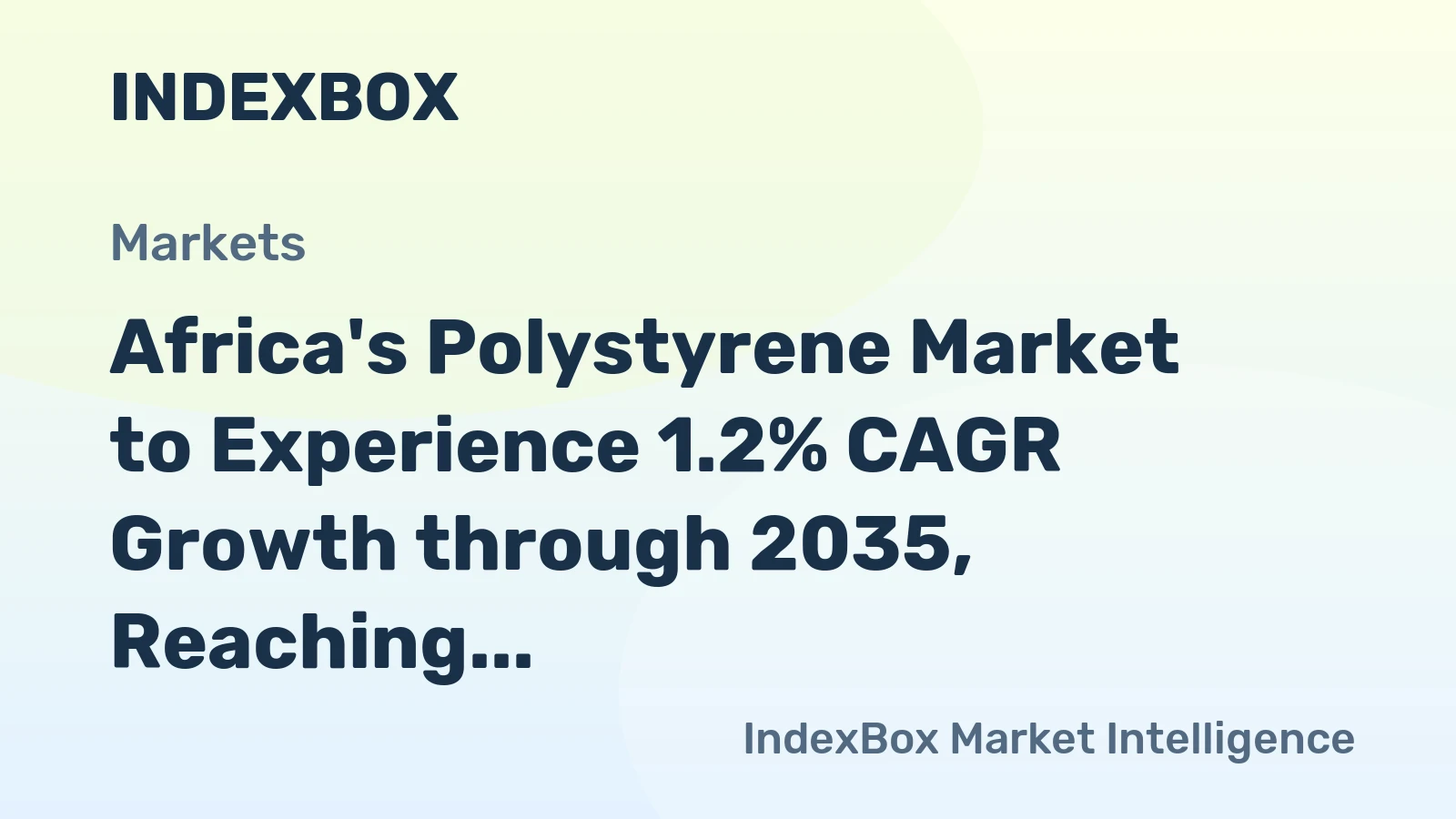 Africa's Polystyrene Market to Experience 1.2% CAGR Growth through 2035, Reaching 272K Tons
