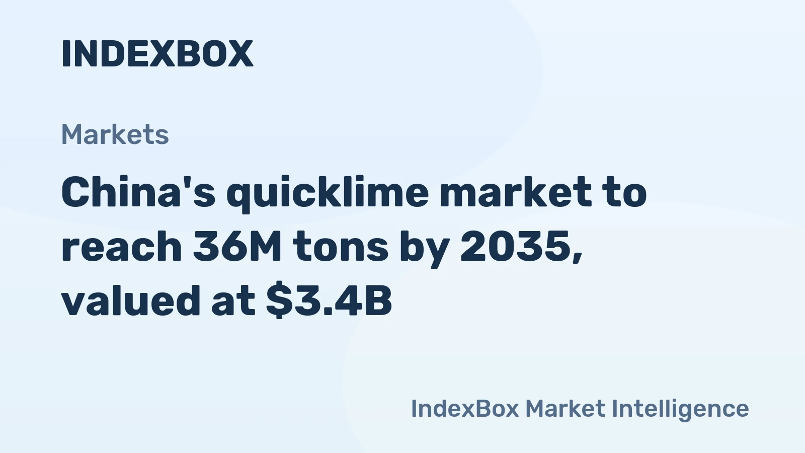 China's quicklime market to reach 36M tons by 2035, valued at $3.4B