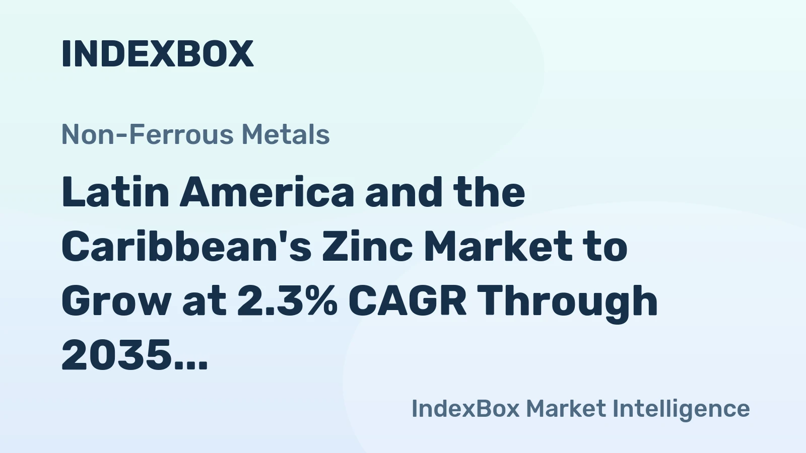 Latin America and the Caribbean's Zinc Market to Grow at 2.3% CAGR Through 2035