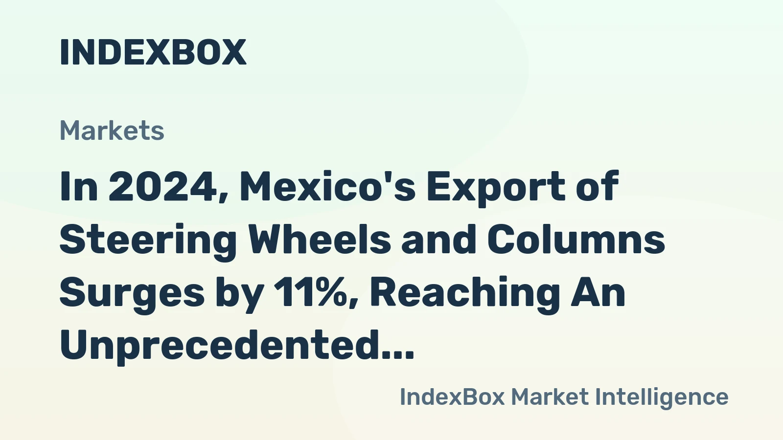 In 2024, Mexico's Export of Steering Wheels and Columns Surges by 11%, Reaching An Unprecedented $3.7 Billion.