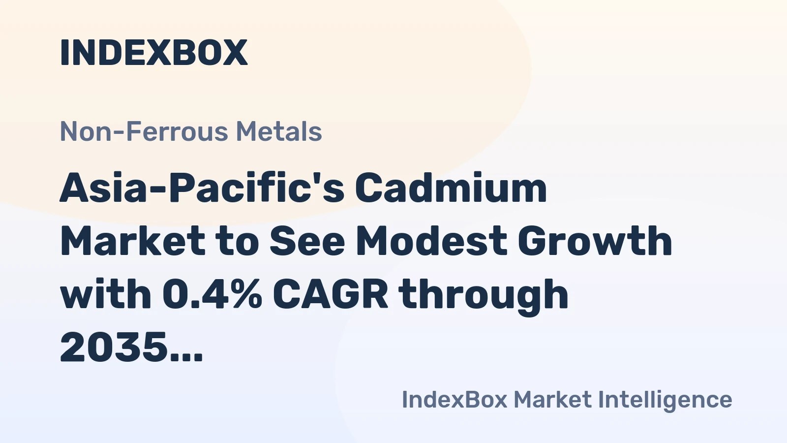 Asia-Pacific's Cadmium Market to See Modest Growth with 0.4% CAGR through 2035