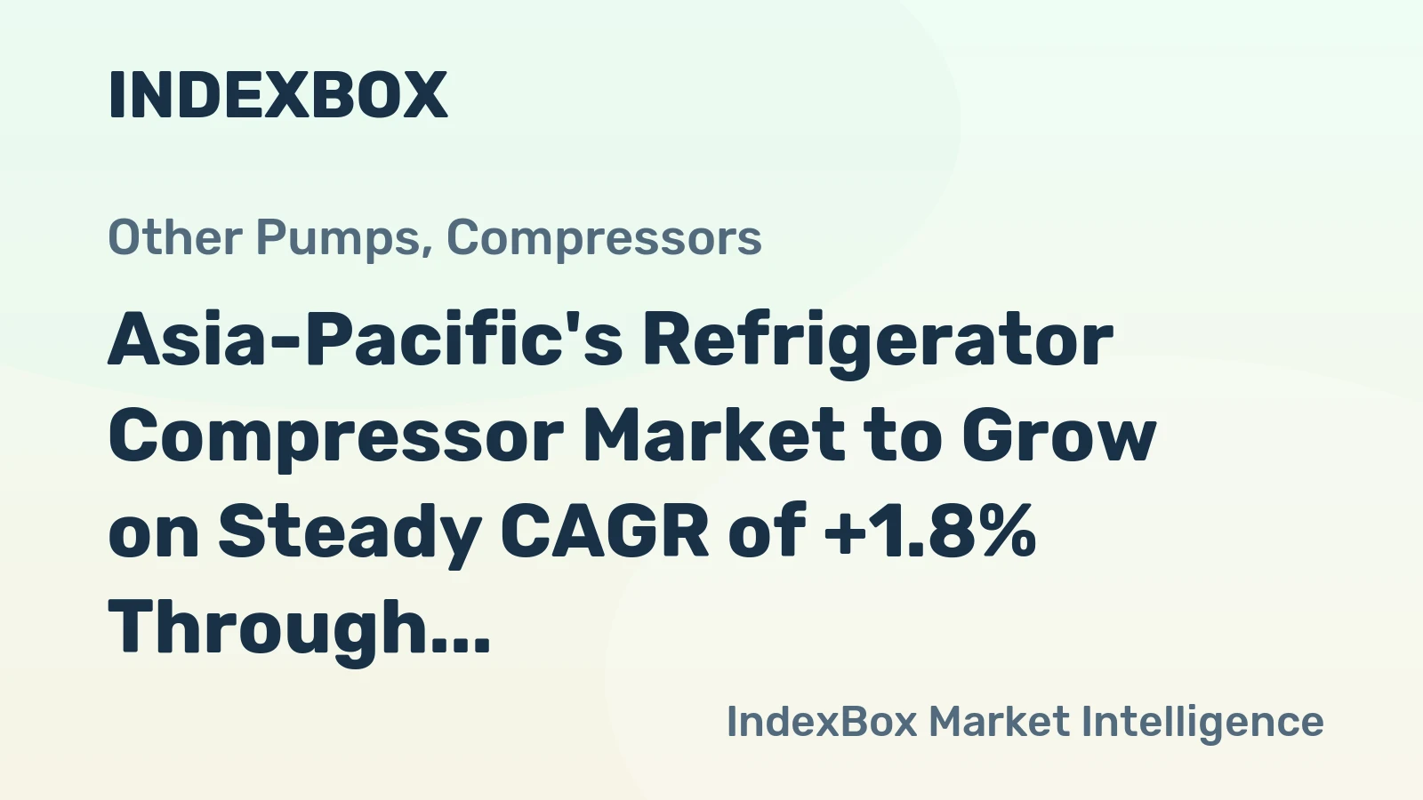 Asia-Pacific's Refrigerator Compressor Market to Grow on Steady CAGR of +1.8% Through 2035