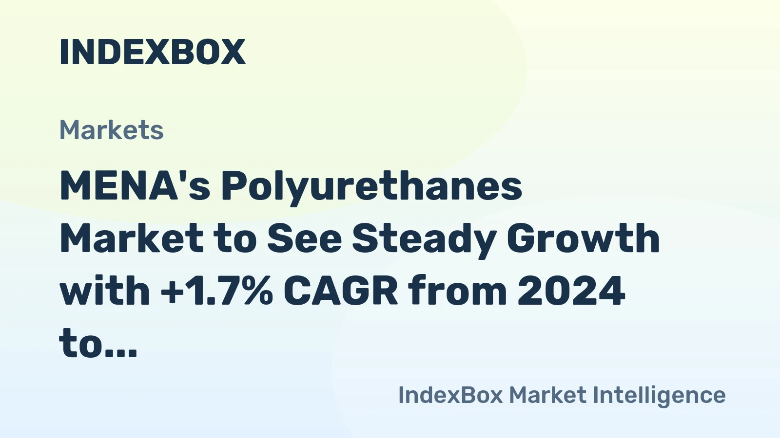 MENA's Polyurethanes Market to See Steady Growth with +1.7% CAGR from 2024 to 2035, Reaching $1.5B Value by End of Period