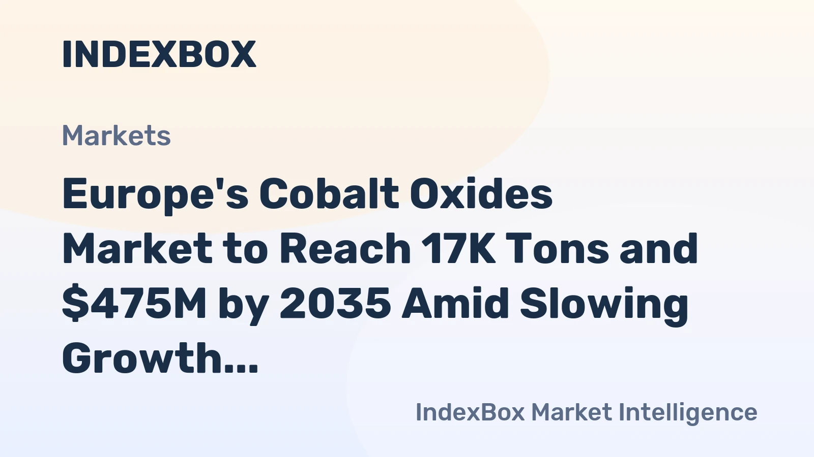 Europe's Cobalt Oxides Market to Reach 17K Tons and $475M by 2035 Amid Slowing Growth