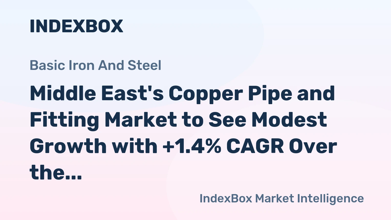 Middle East's Copper Pipe and Fitting Market to See Modest Growth with +1.4% CAGR Over the Next Decade