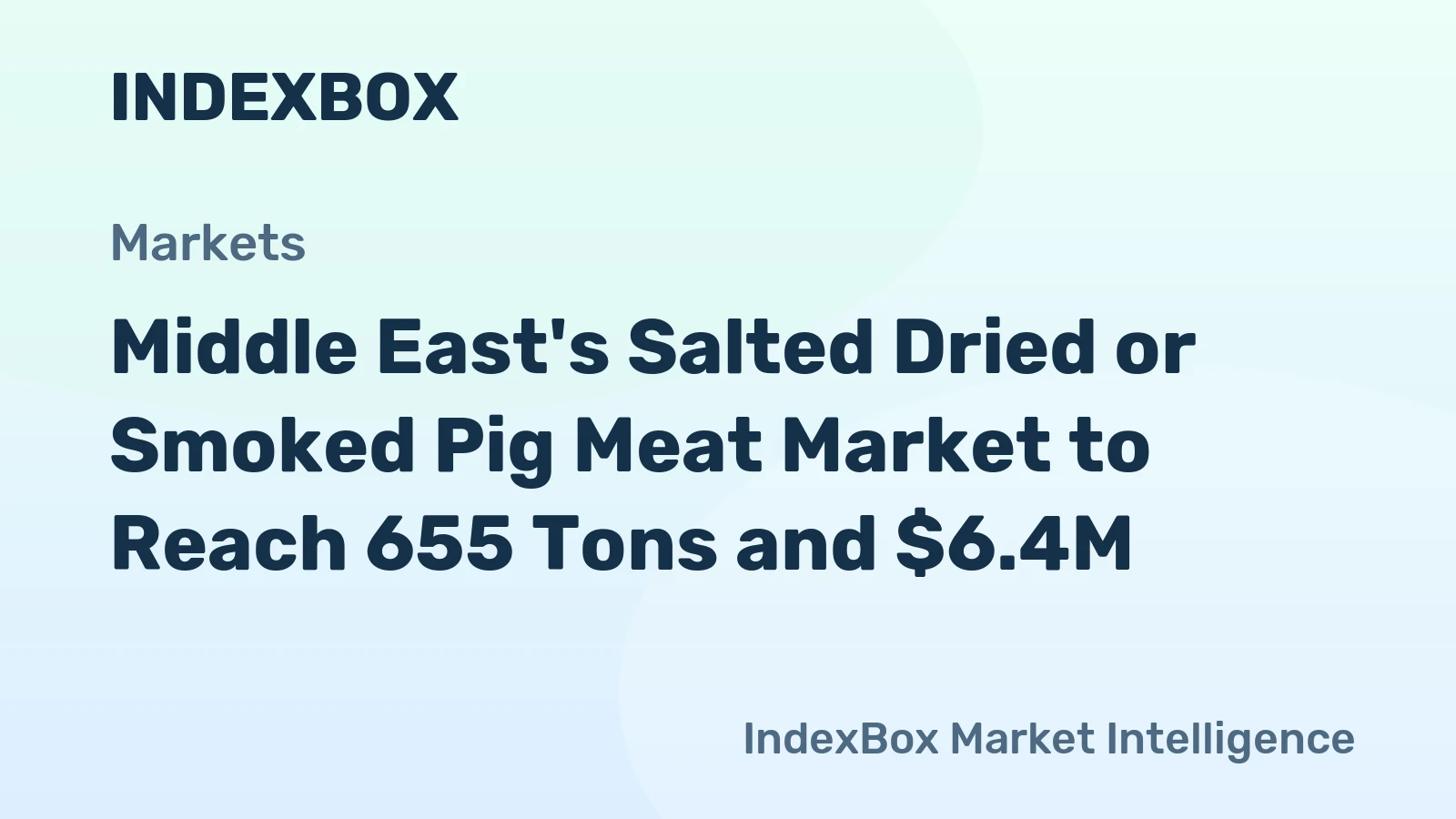 Middle East's Salted Dried or Smoked Pig Meat Market to Reach 655 Tons and $6.4M