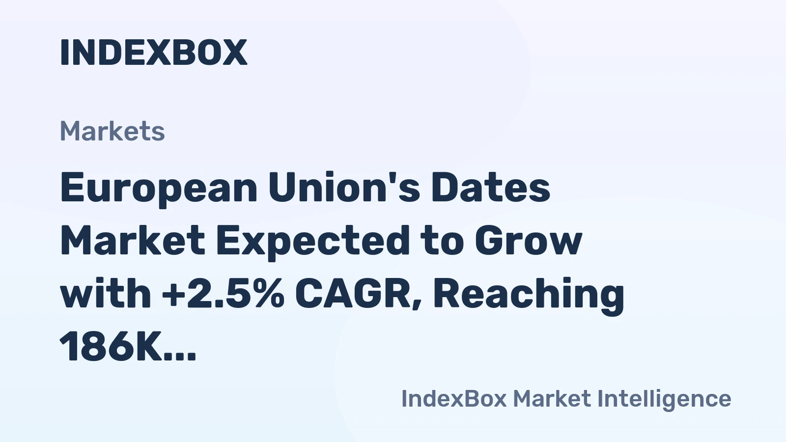 European Union's Dates Market Expected to Grow with +2.5% CAGR, Reaching 186K Tons by 2035, Valued at $562M