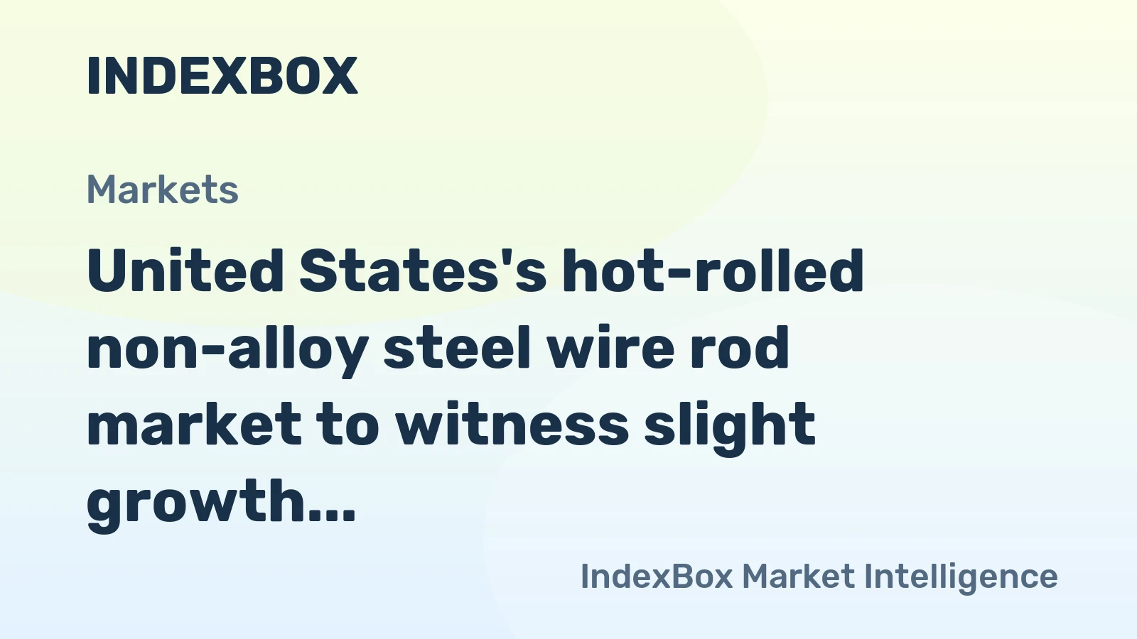 United States's hot-rolled non-alloy steel wire rod market to witness slight growth with +0.3% CAGR over next decade