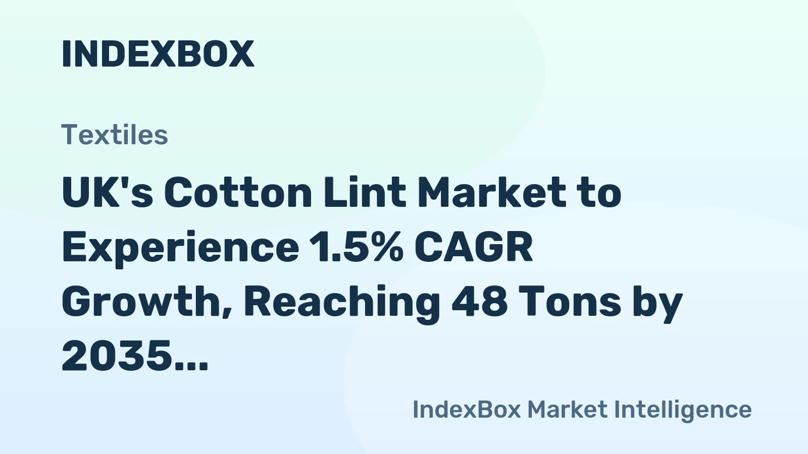 UK's Cotton Lint Market to Experience 1.5% CAGR Growth, Reaching 48 Tons by 2035