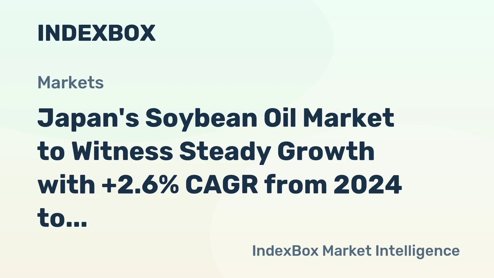 Japan's Soybean Oil Market to Witness Steady Growth with +2.6% CAGR from 2024 to 2035