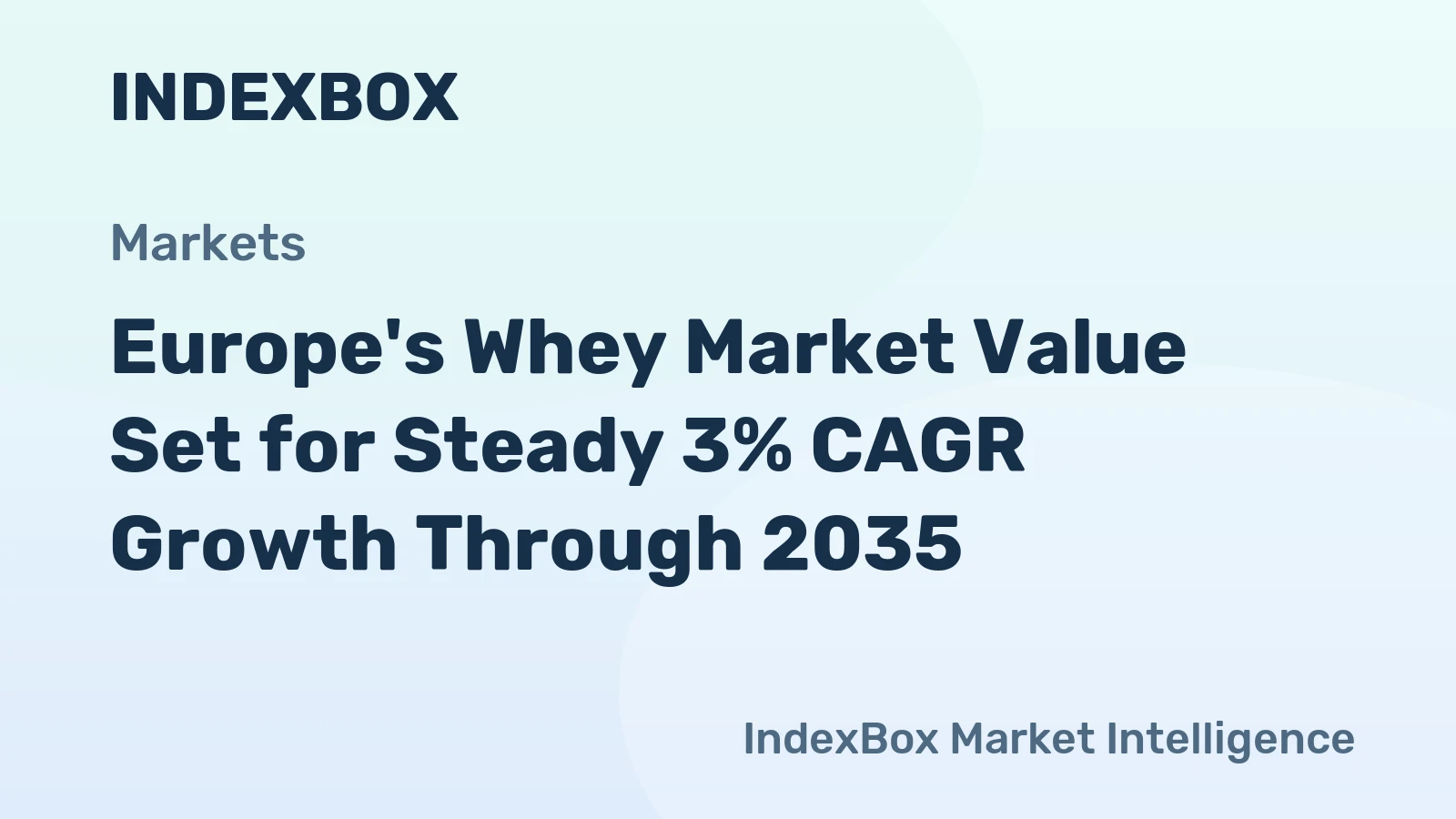 Europe's Whey Market Value Set for Steady 3% CAGR Growth Through 2035
