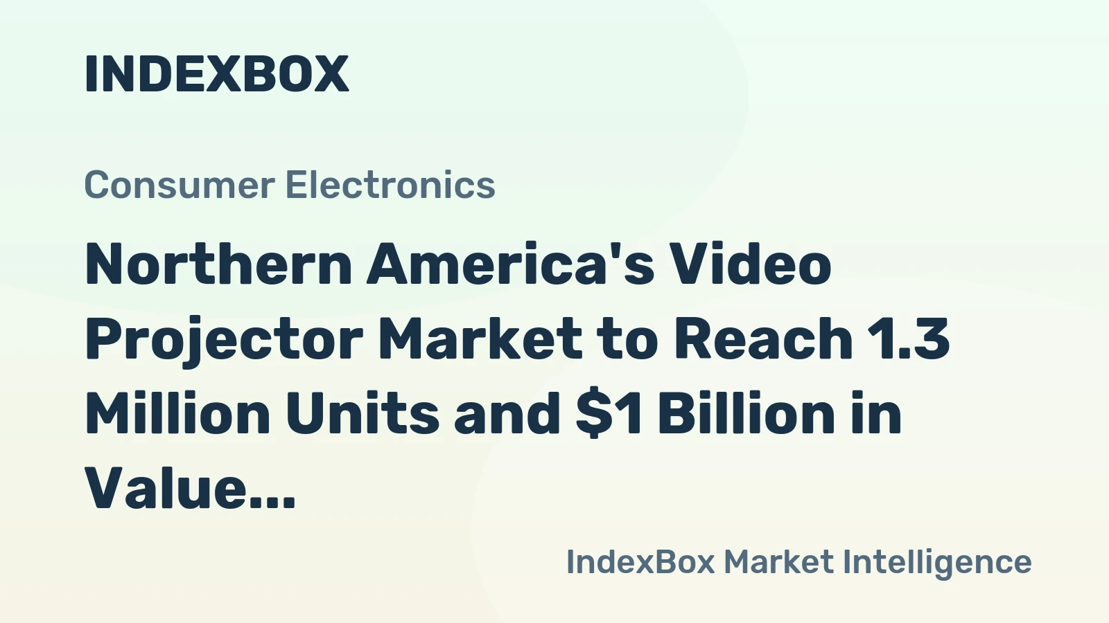 Northern America's Video Projector Market to Reach 1.3 Million Units and $1 Billion in Value