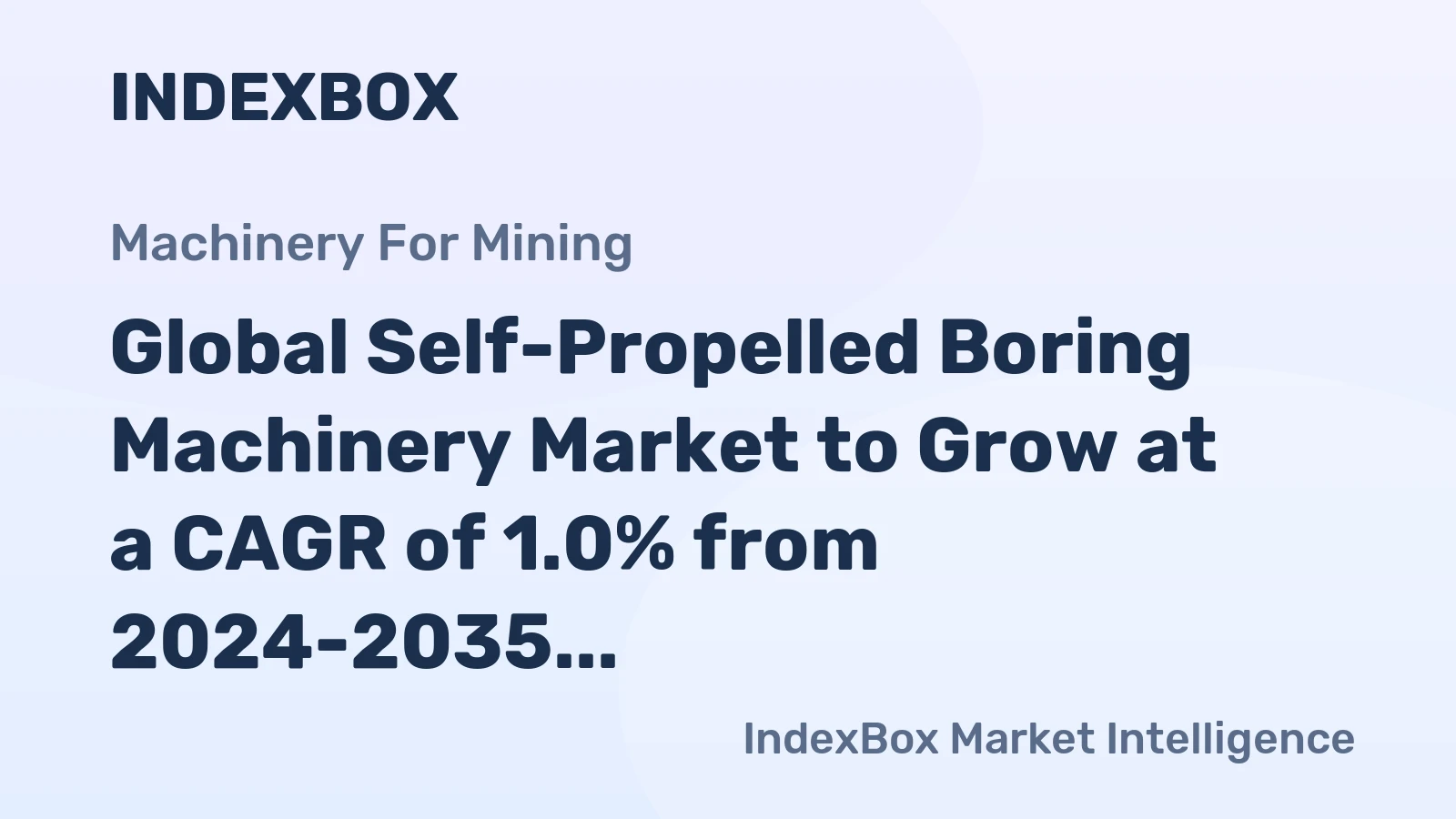 Global Self-Propelled Boring Machinery Market to Grow at a CAGR of 1.0% from 2024-2035