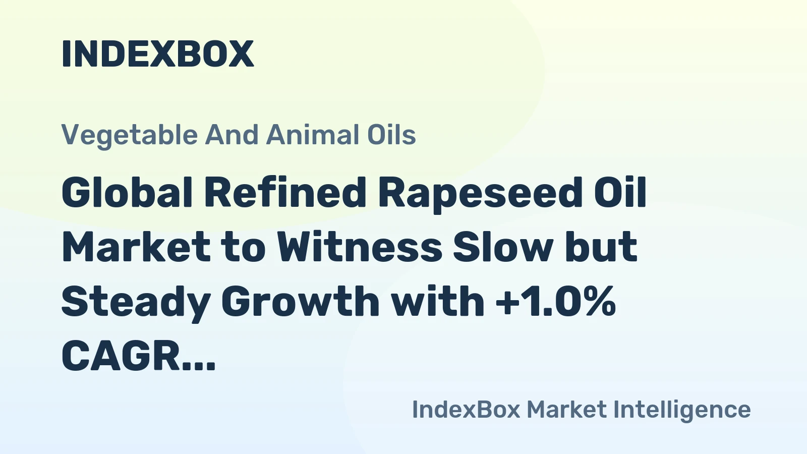 Global Refined Rapeseed Oil Market to Witness Slow but Steady Growth with +1.0% CAGR: Forecast 2024-2035