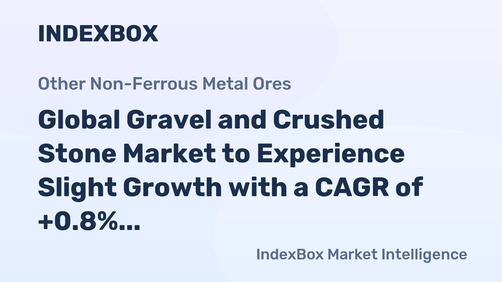 Global Gravel and Crushed Stone Market to Experience Slight Growth with a CAGR of +0.8% from 2024-2035