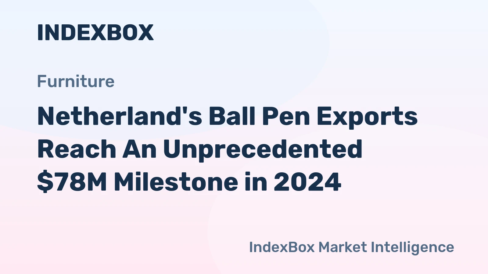 Netherland's Ball Pen Exports Reach An Unprecedented $78M Milestone in 2024