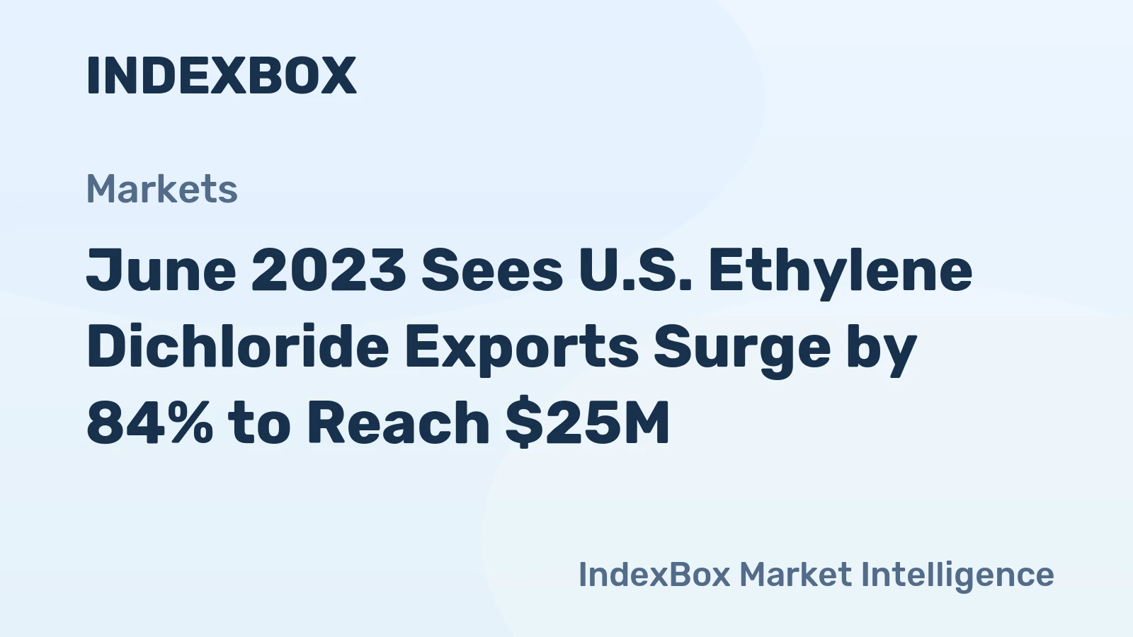 June 2023 Sees U.S. Ethylene Dichloride Exports Surge by 84% to Reach $25M