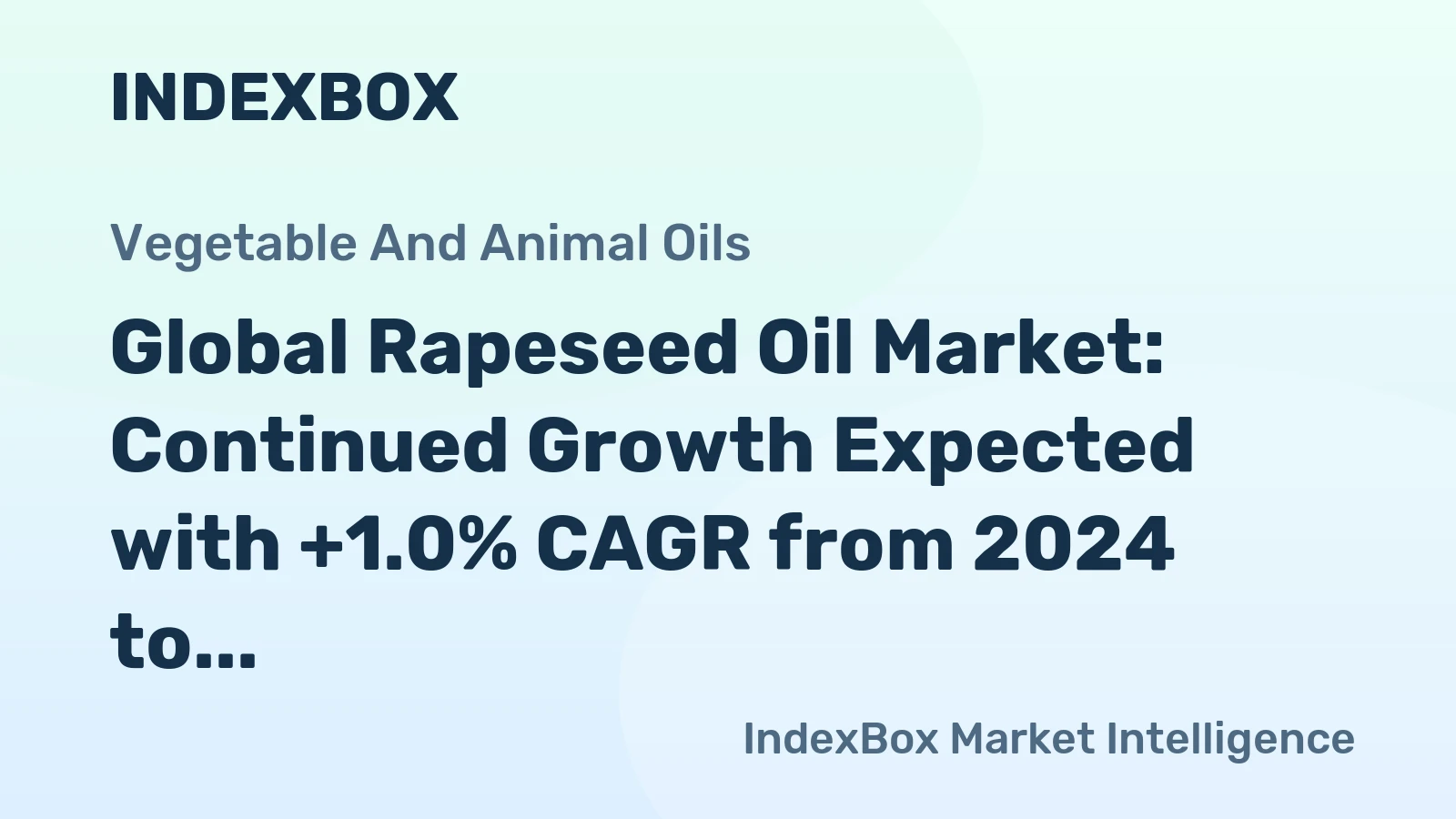 Global Rapeseed Oil Market: Continued Growth Expected with +1.0% CAGR from 2024 to 2035