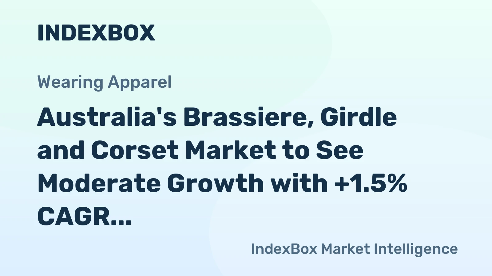 Australia's Brassiere, Girdle and Corset Market to See Moderate Growth with +1.5% CAGR